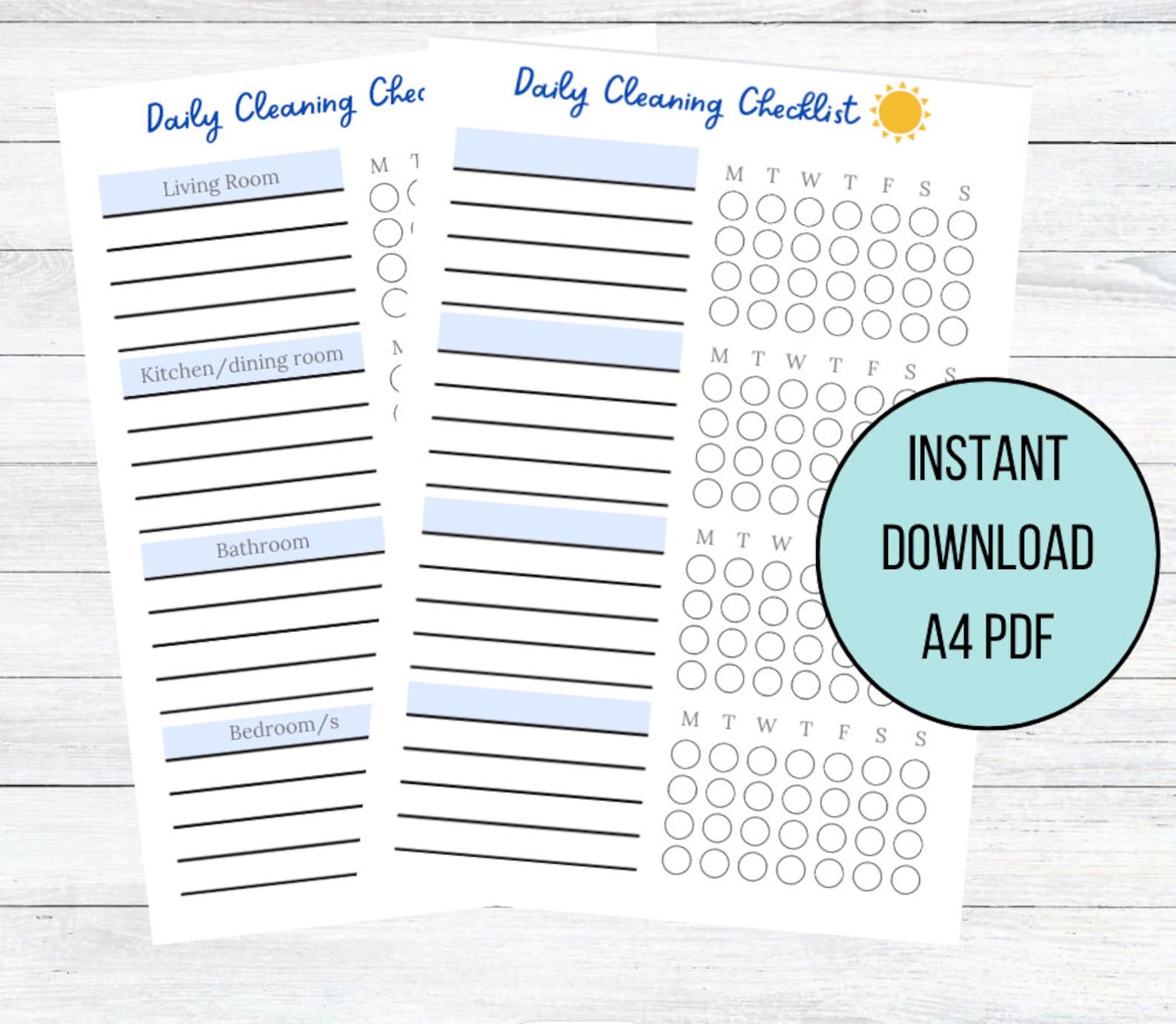 Printable Daily Cleaning Schedule Checklist, Chore Chart Checklist ...