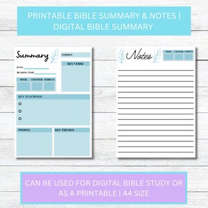 Bible Chapter Study Template Printable, Digital Bible Study, Bible ...