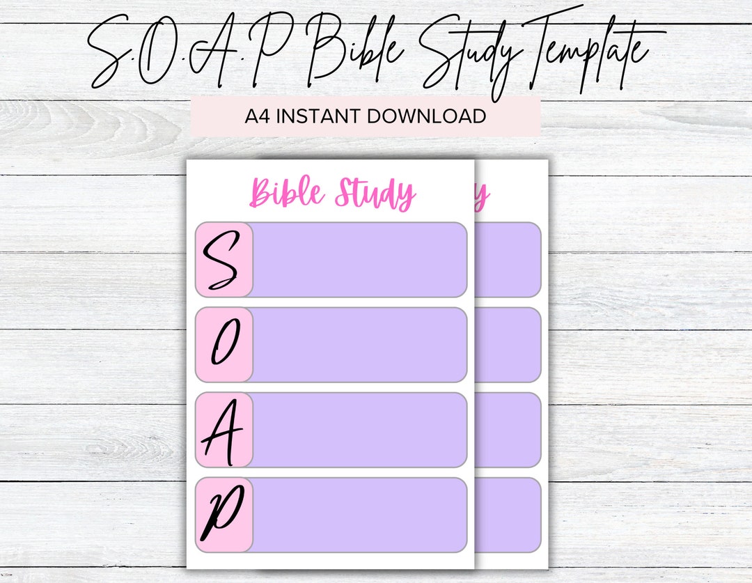 SOAP Bible Study Template, Bible Passage Summary, Bible Verse Summary ...