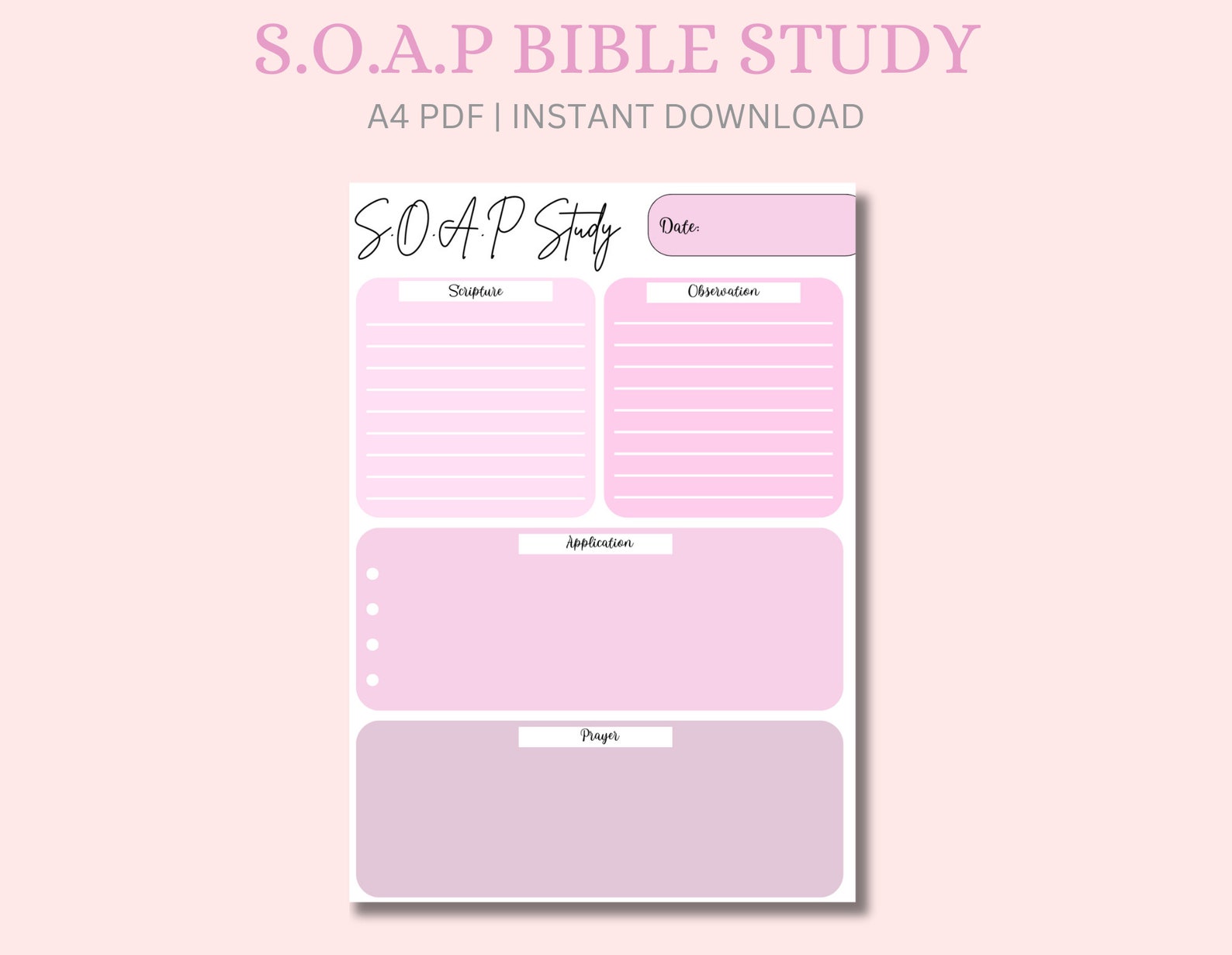SOAP Bible Study Template, Bible Passage Summary, Bible Verse Summary ...