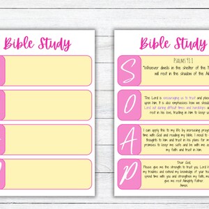 SOAP Bible Study Template, S.O.A.P Bible Passage Summary, Bible Verse ...