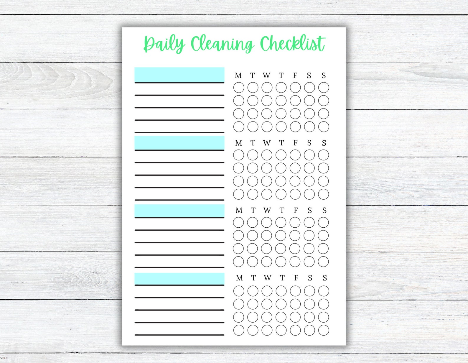 Printable Daily Cleaning Schedule Checklist, Chore Chart Checklist ...