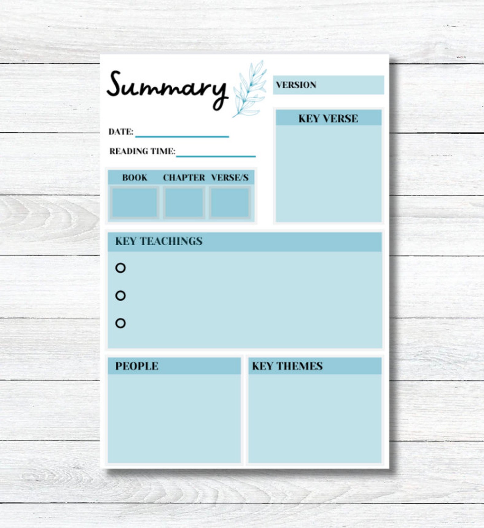 Bible Chapter Study Template Printable, Digital Bible Study, Bible ...