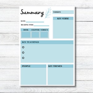 Bible Chapter Study Template Printable, Digital Bible Study, Bible ...