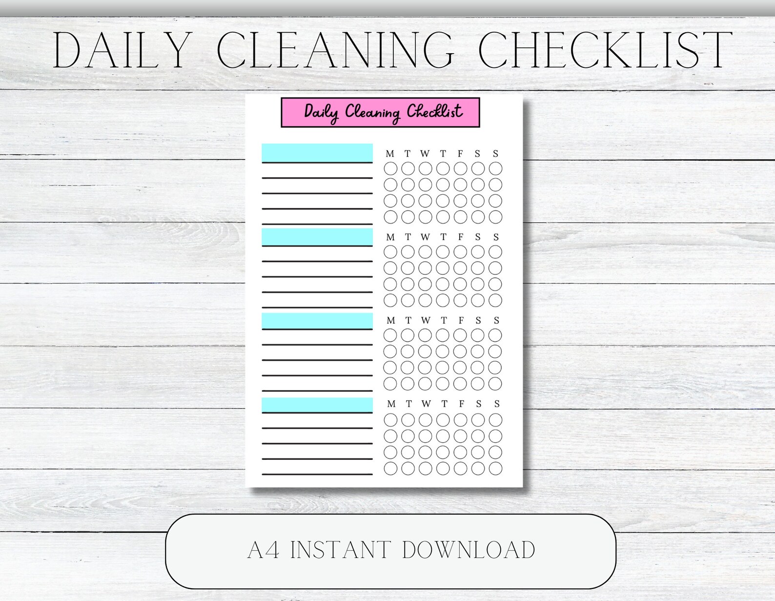 Printable Daily Cleaning Schedule Checklist, Chore Chart Checklist ...