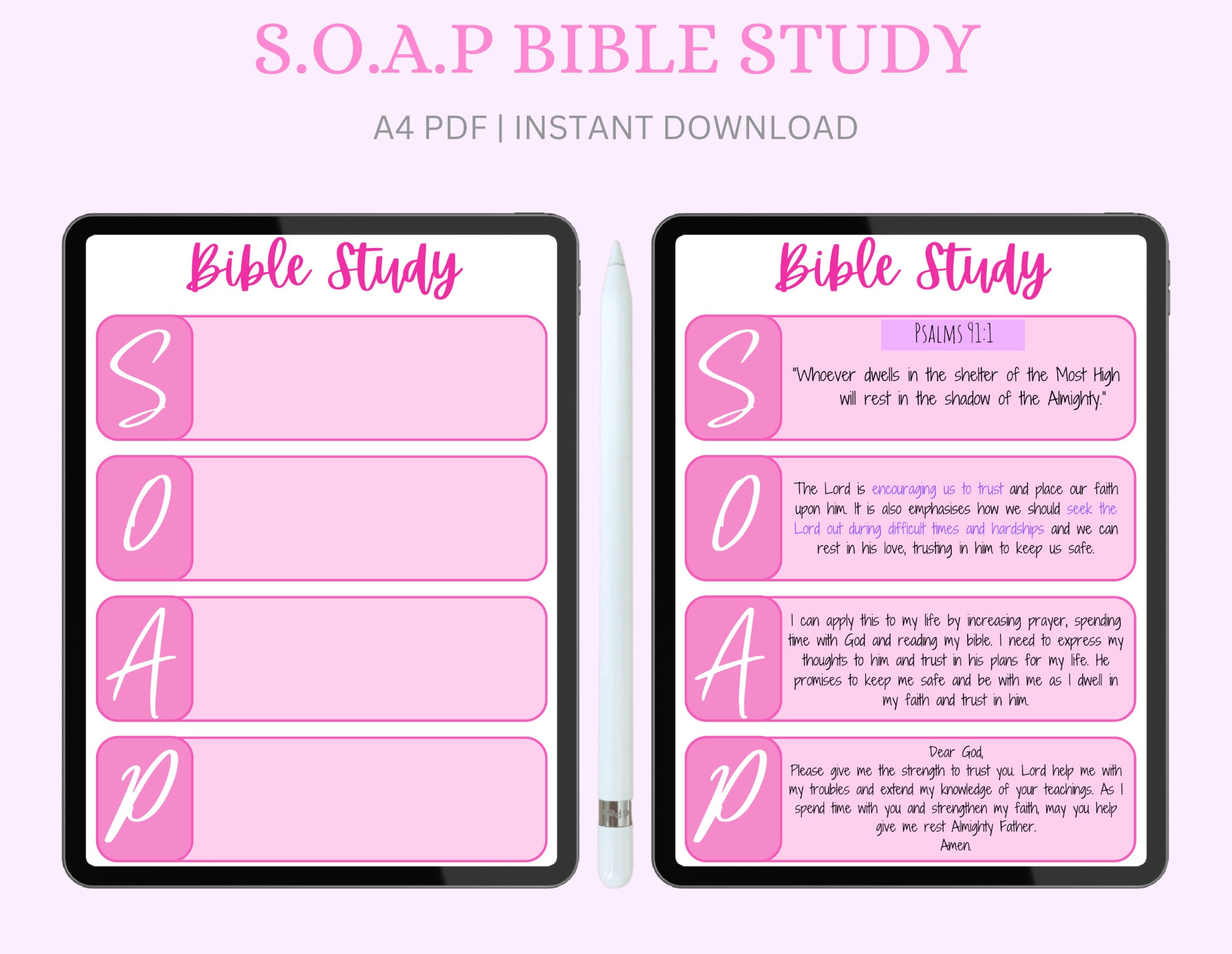 SOAP Bible Study Template, Bible Passage Summary, Bible Verse Summary ...
