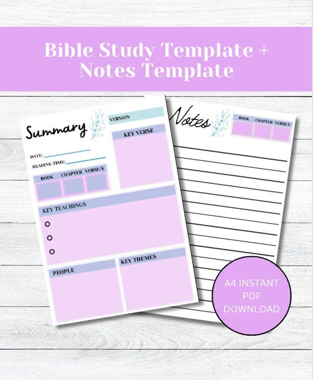 Bible Chapter Study Template Printable, Digital Bible Study, Bible ...
