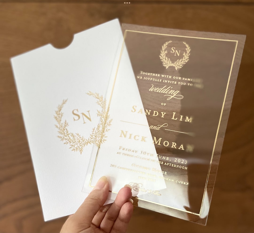 Invitación transparente para boda invitaciones de boda - Etsy España