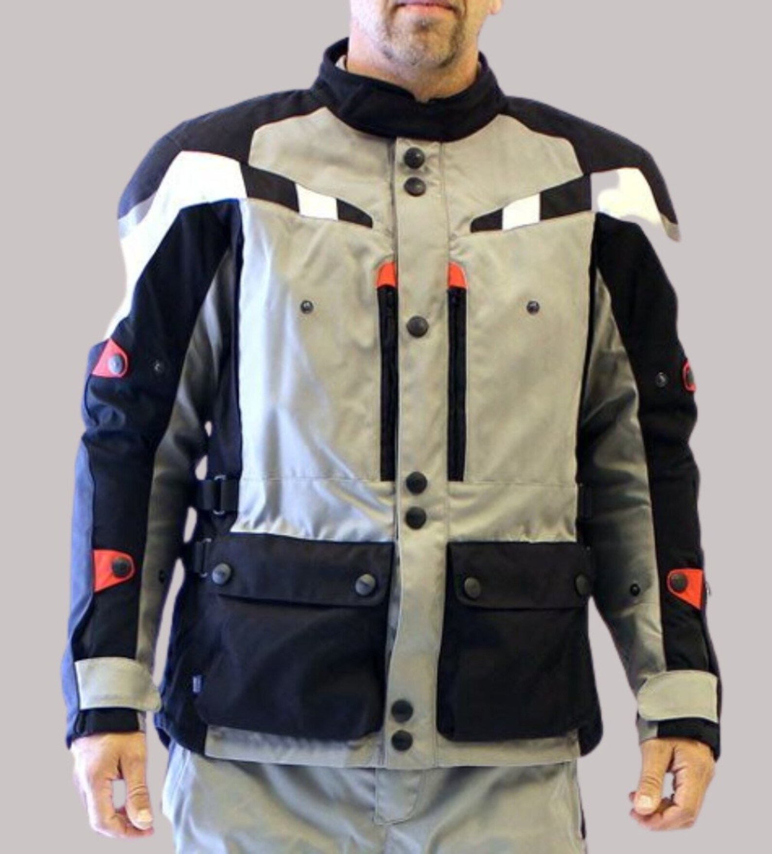 Men BMW Grey Black GS Dry Motorcycle Motorbike Textile Suit Ce Armoured ...