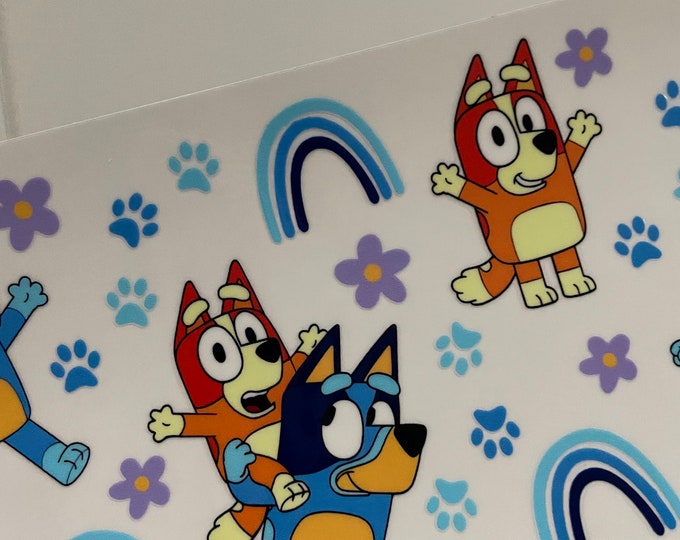 Bluey , , Bluey and Friends UV DTF Cup Wrap 16 Oz - Etsy Canada