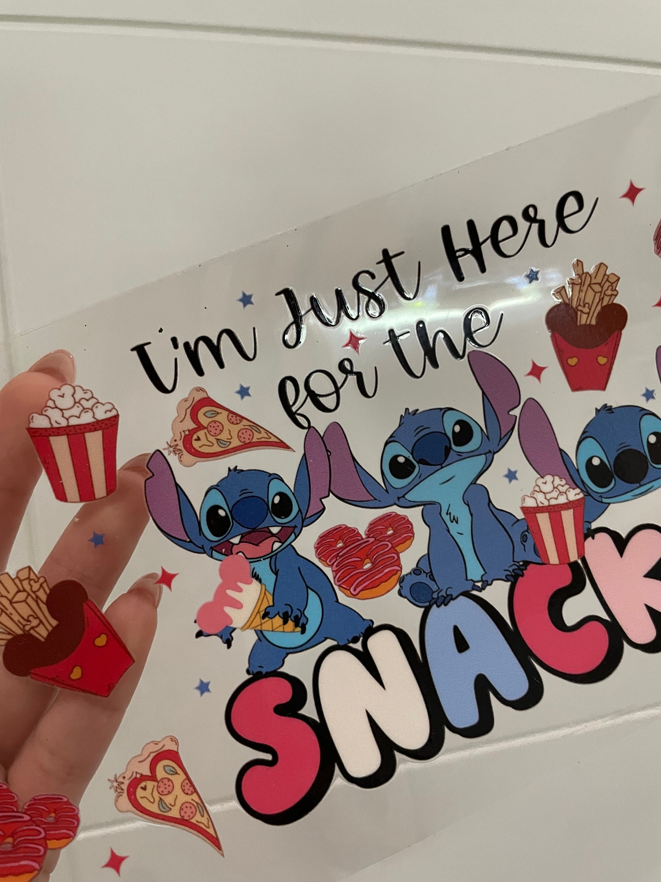 Stitch , Lilo and Stitch Here for the Snacks , Disney Parks UV DTF Cup ...