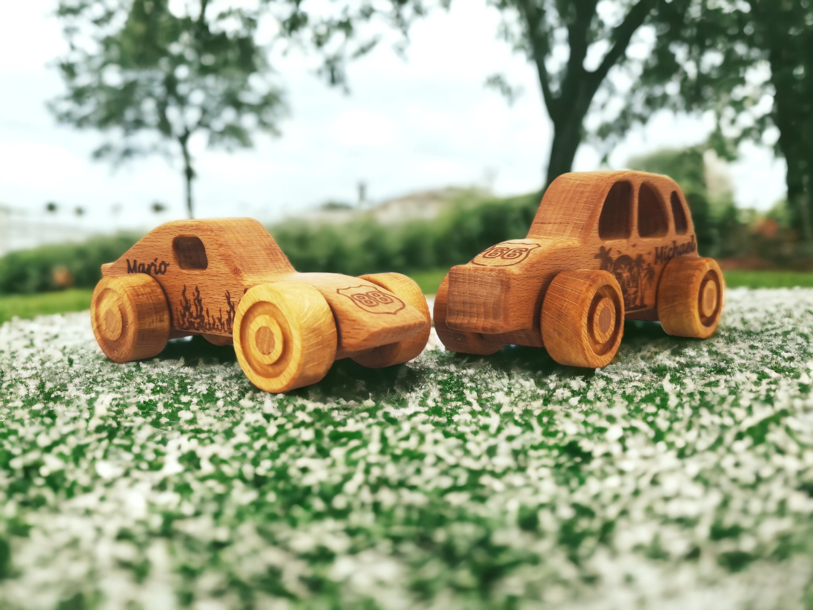 Personalized Wooden Toy Cars Set Christmas Gift for Baby Boys, Wooden ...