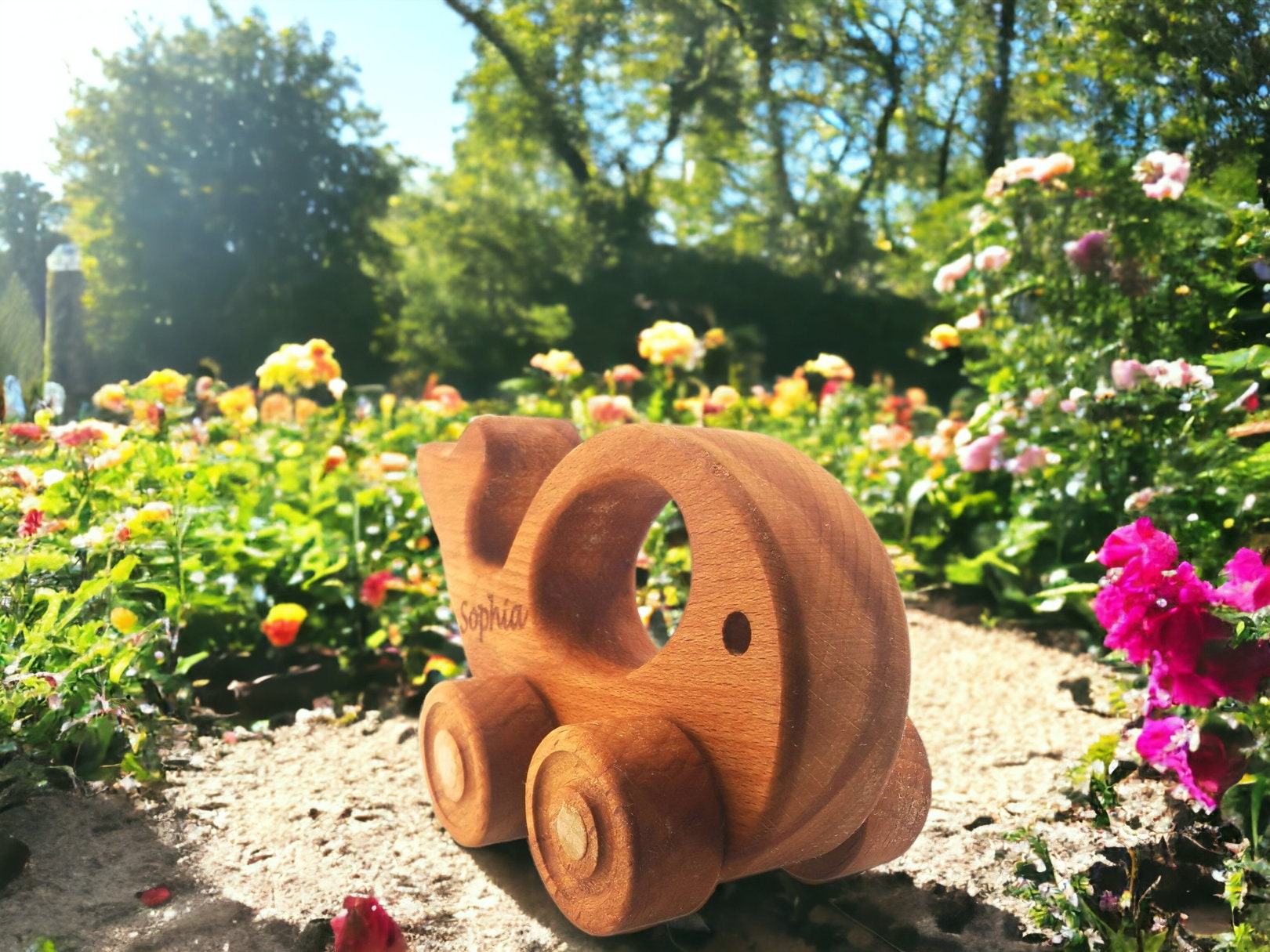 Personalized Wooden Toy Fish on Wheels for Toddlers, Customizable ...