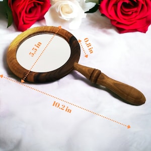 Personalized Walnut Wood Handheld Mirror, Engraved Bridesmaid Gift - Etsy