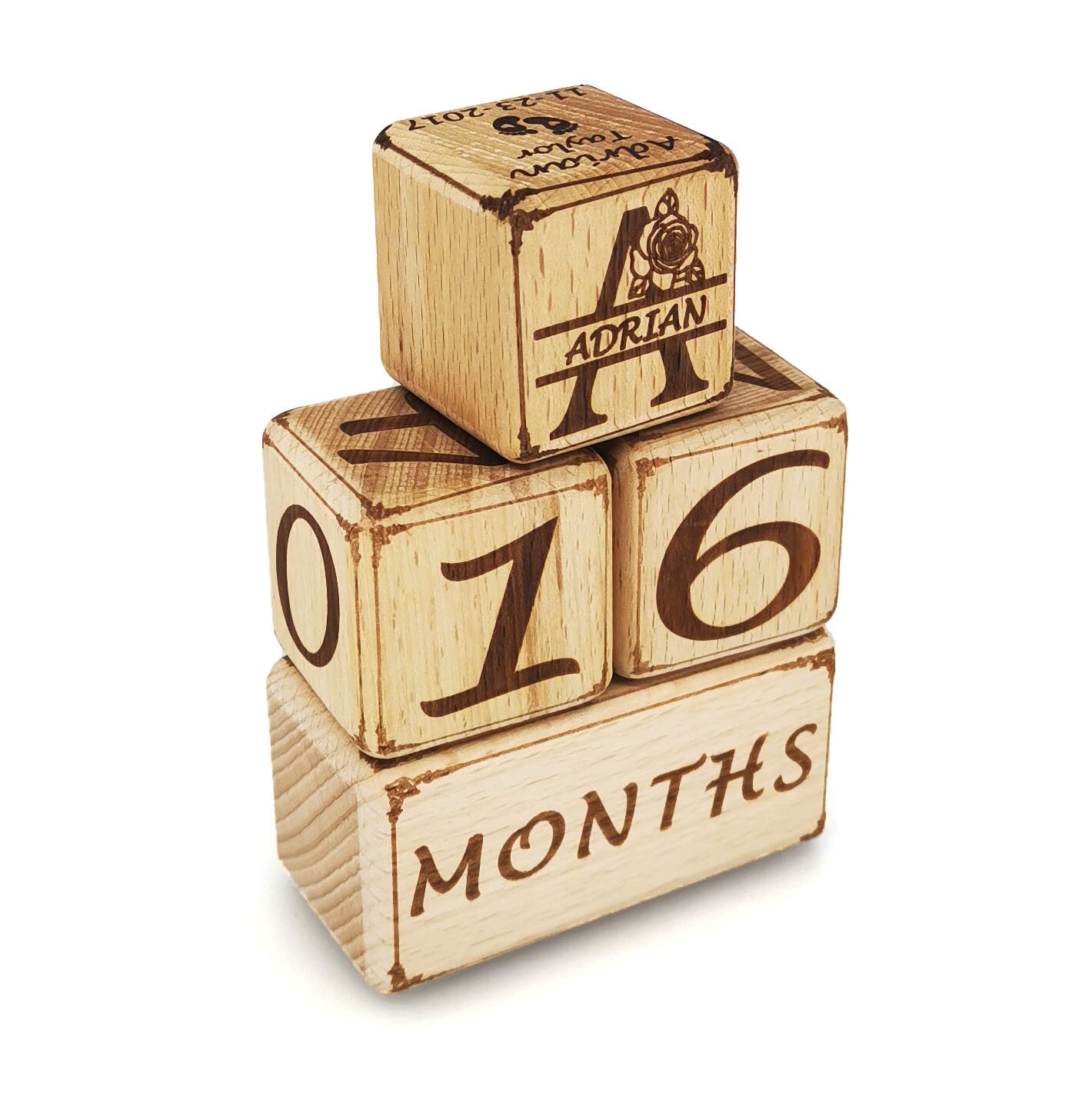 Personalized Photo Wooden Milestone Blocks Custom Wooden Baby - Etsy