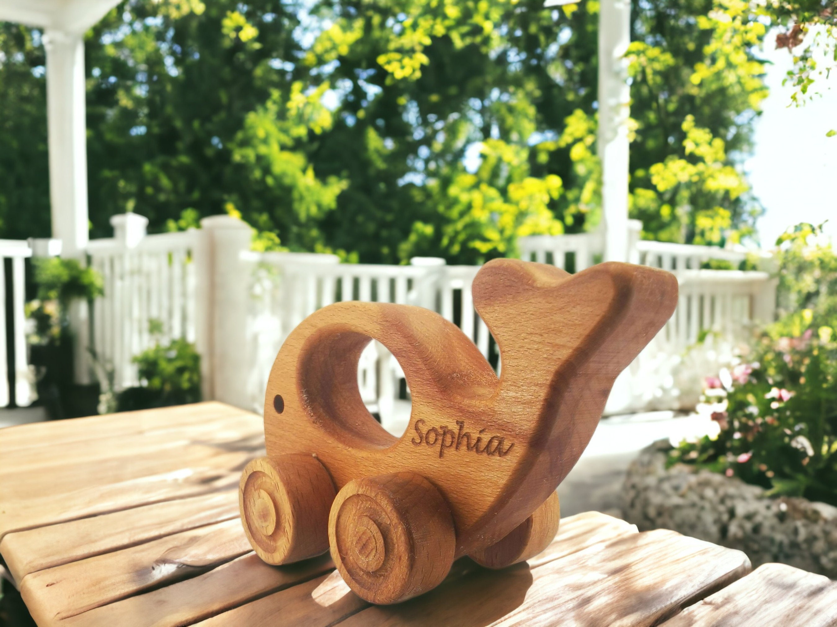 Personalized Wooden Toy Fish on Wheels for Toddlers, Customizable ...