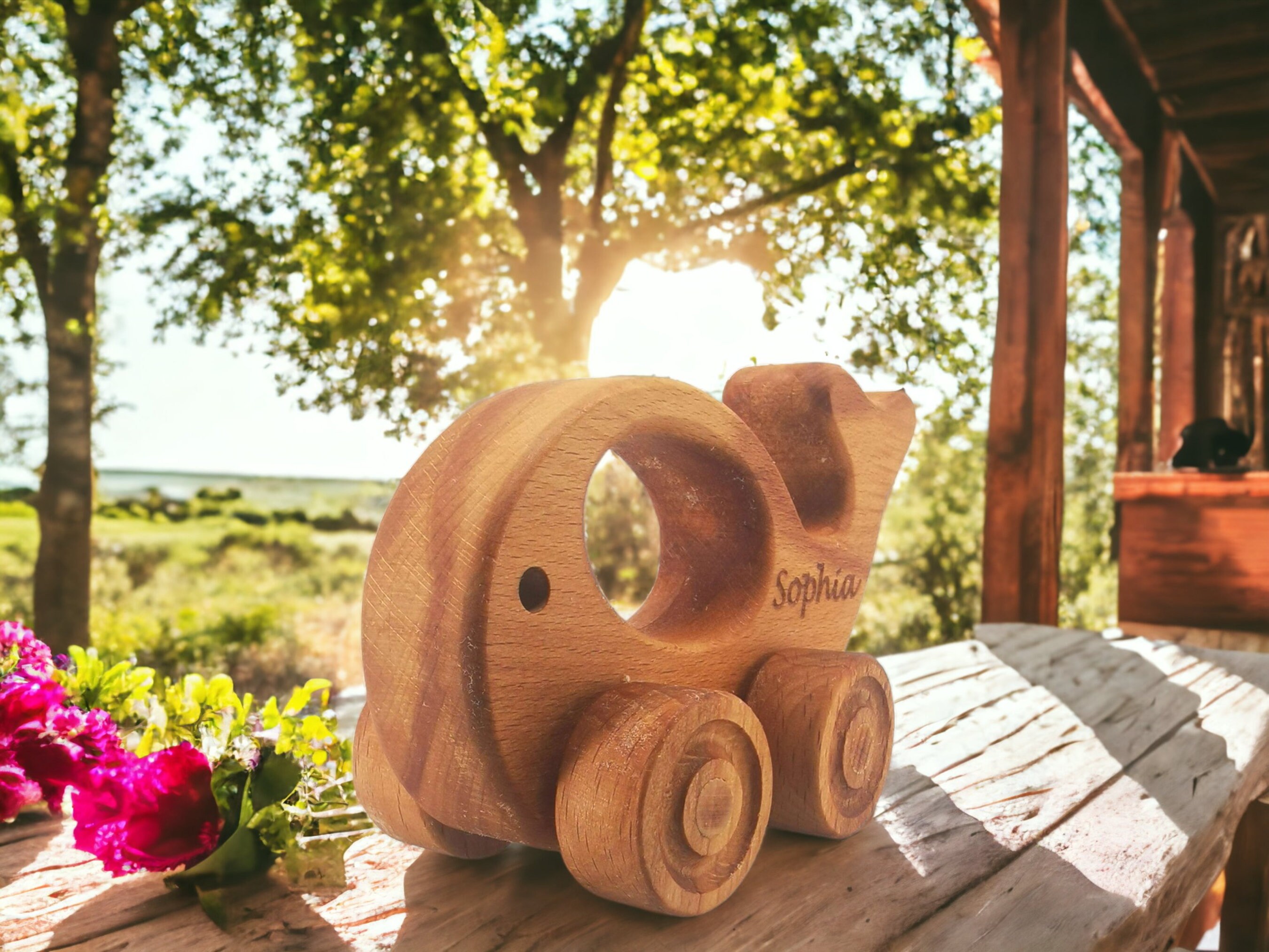 Personalized Wooden Toy Fish on Wheels for Toddlers, Customizable ...