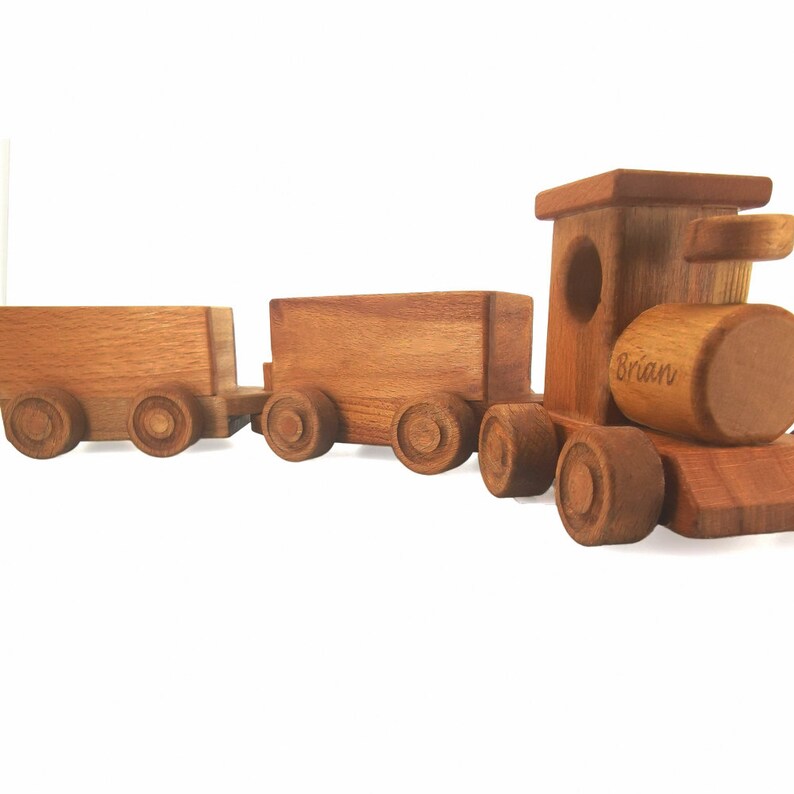 Wooden Toy Train Set Locomotive Train Toy Nursery Natural - Etsy