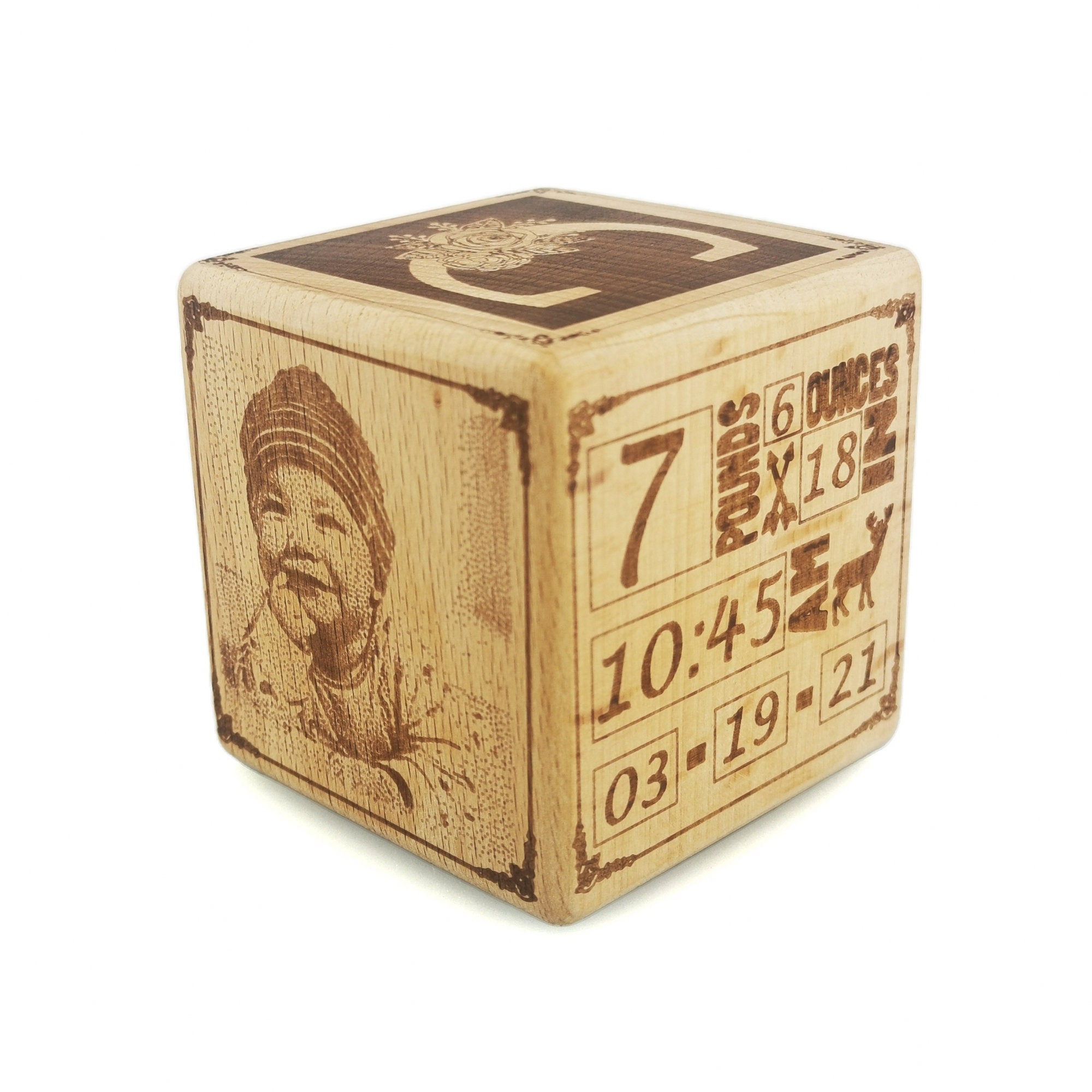 PERSONALIZED BABY CUBE With Photo Engraved Custom Baby Gift - Etsy