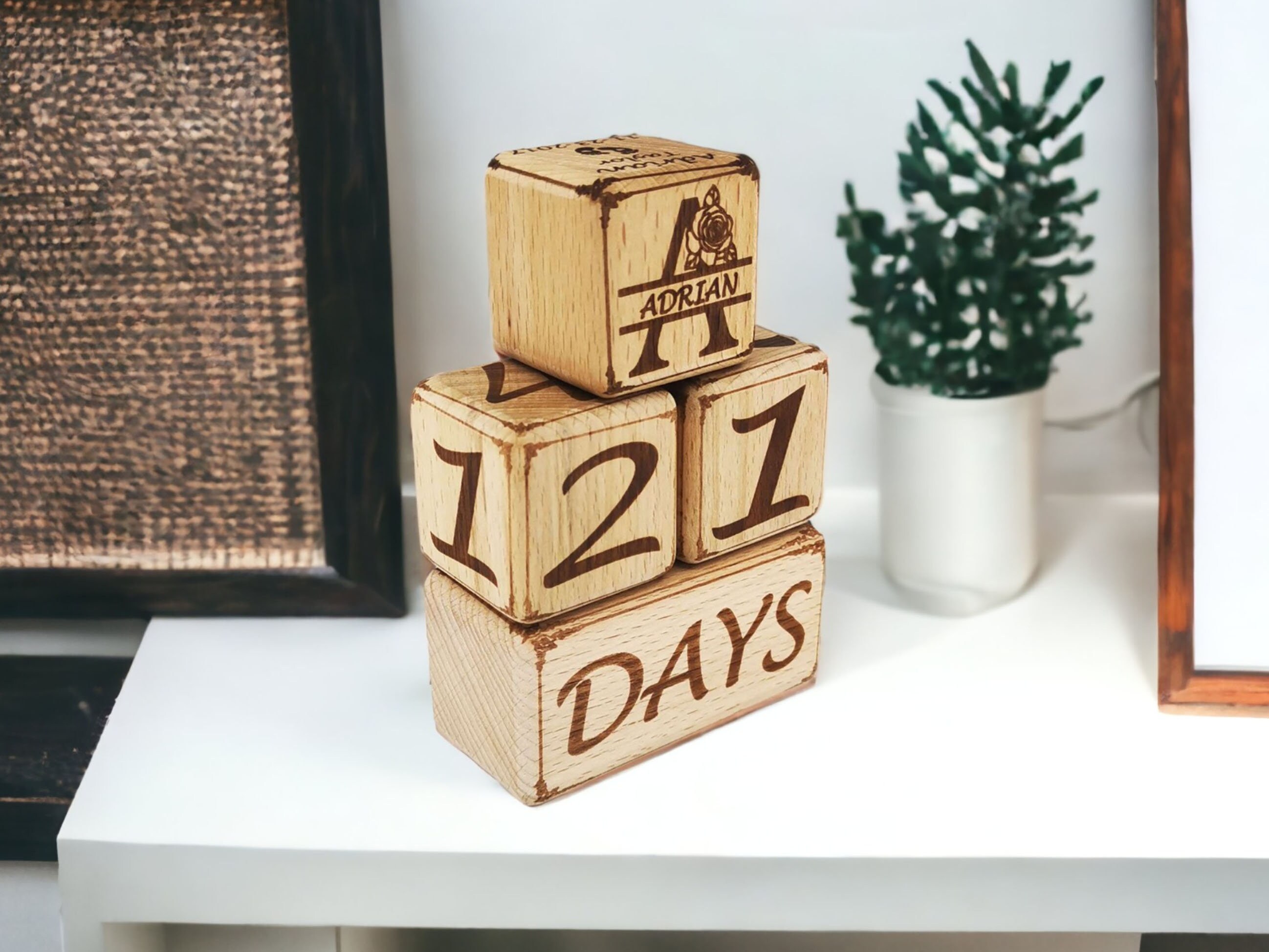 Personalized Photo Wooden Milestone Blocks Custom Wooden Baby - Etsy