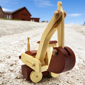 Personalized Large Wooden Toy Excavator Handmade Wooden Construction ...