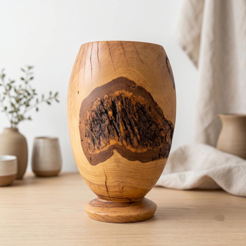 Hand-turned Olive Wood Vase – 200+ Year Old Natural Sculptural Decor - Etsy
