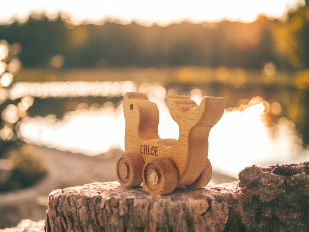 Personalized Wooden Toy Animal on Wheels for Kids,customizable Wooden ...