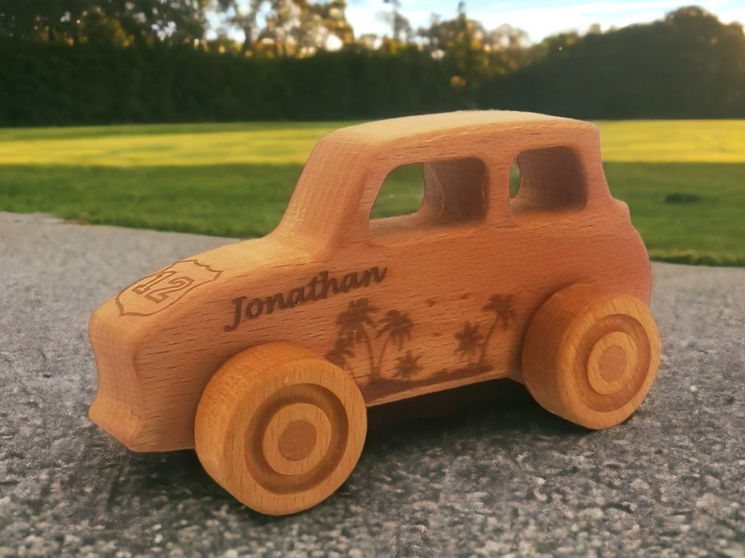 Personalized Wooden Toy Car Birthday Gift for Kids, Customizable Wooden ...