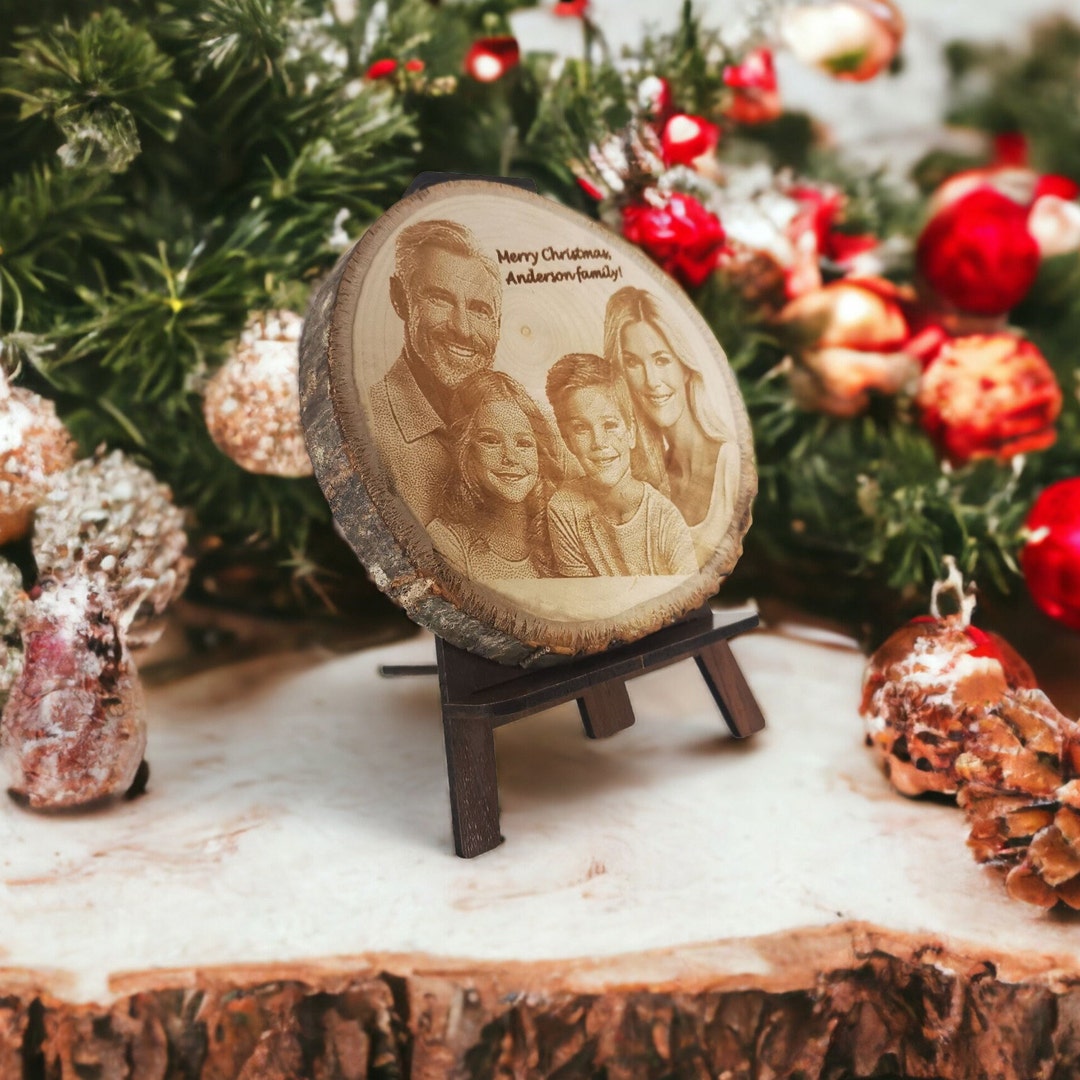 Custom Laser Engraved Wood Etching Personalized Family Portrait Gift ...