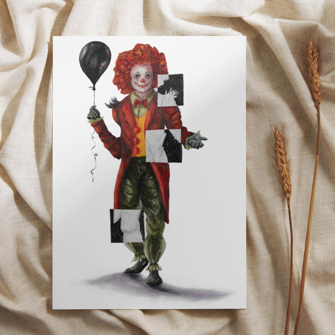 Clown Glitches Art Cards: Blank Note Cards for Joker Lovers - Etsy UK