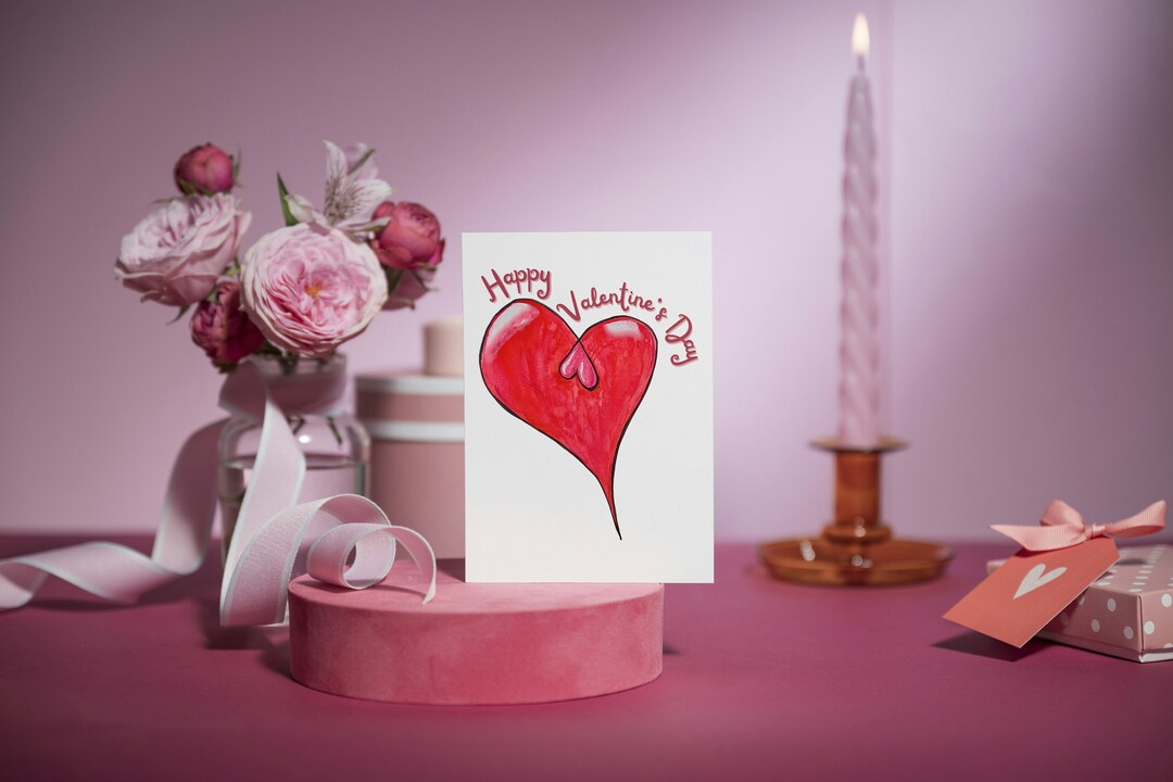 Big Heart Valentines Day Greeting Cards, Valentine's Day Cards, Blank ...