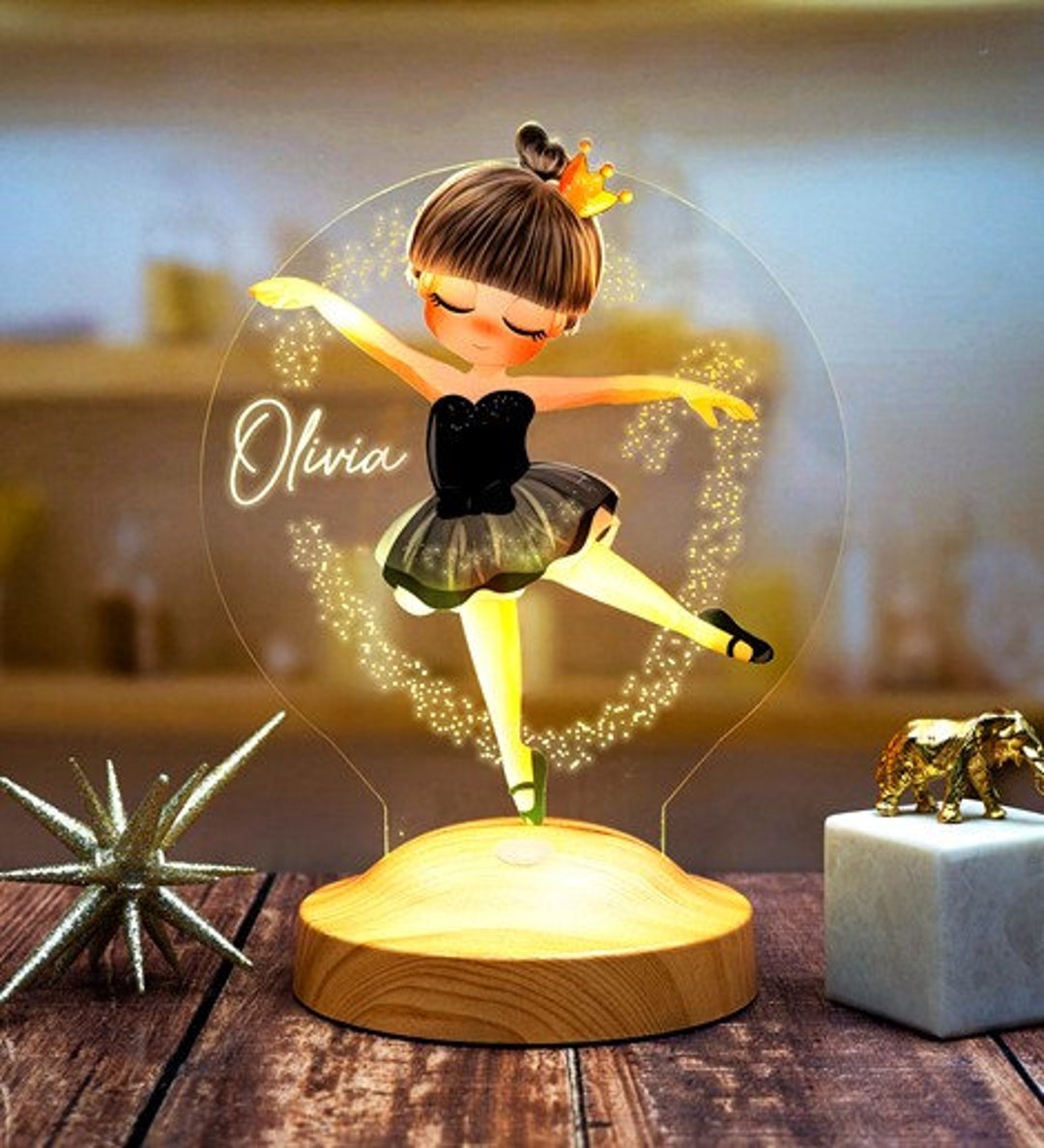 Ballerina Girl Personalized Girl Child Gift Colorful Printed - Etsy