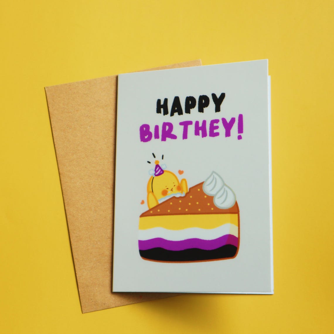 Non-binary Happy Bir-they Card-enby Flag Bennie cute Queer LGBT ...