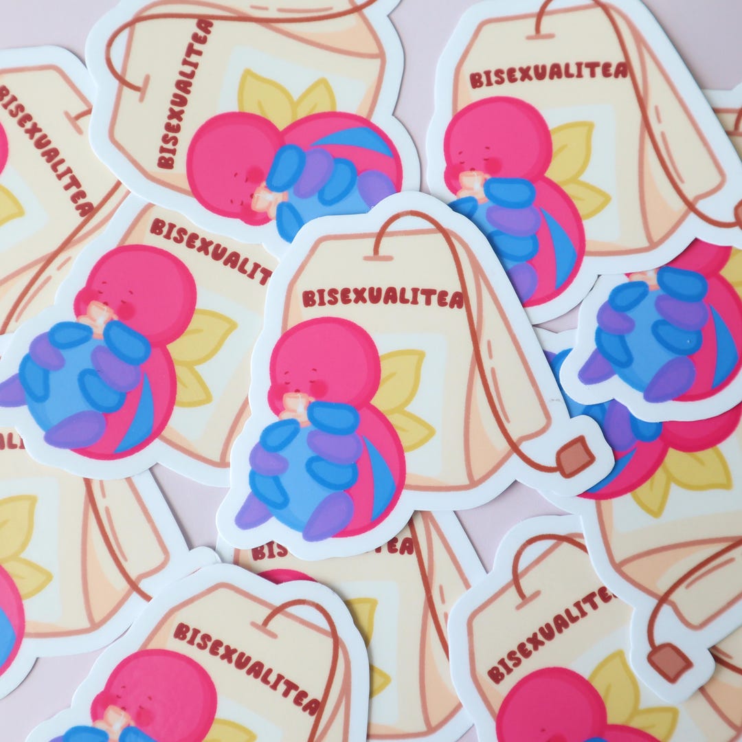 Bisexualitea LGBT Sticker- Cute Nibbles the Spider Bisexual Flag Mascot ...