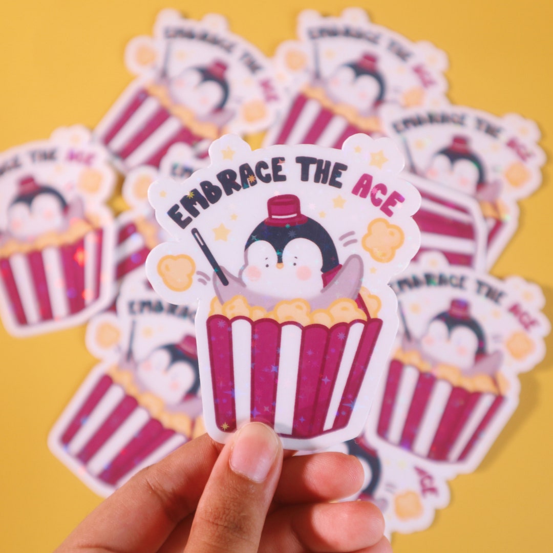 Asexual Flag Embrace the Ace Subtle Sticker-lgbtq+ Popcorn Kawaii ...