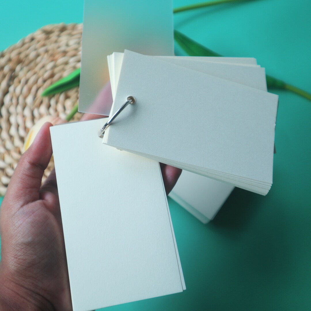 Blank Memo Pad With Keyring - White Paper Flash Cards - Minimalist Memo ...