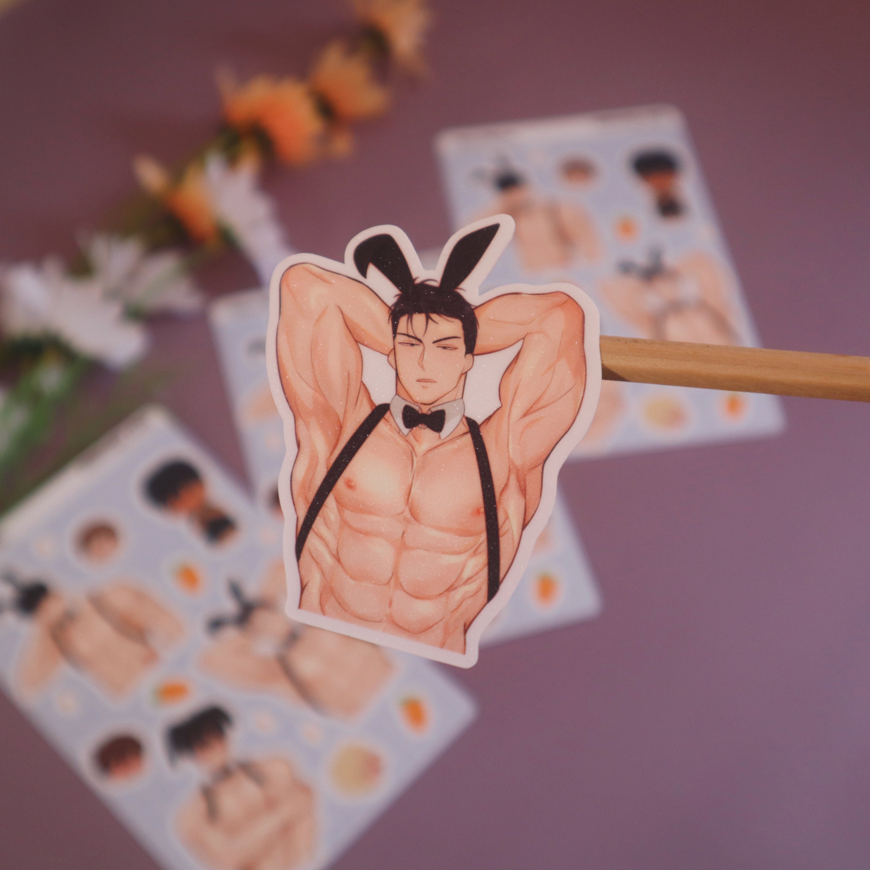 Bunny Seme Fanart Sticker Sheet Yaoi/bl Manhwa Ahjuicy, Yohan & BJ Alex Waterproof Laptop ...