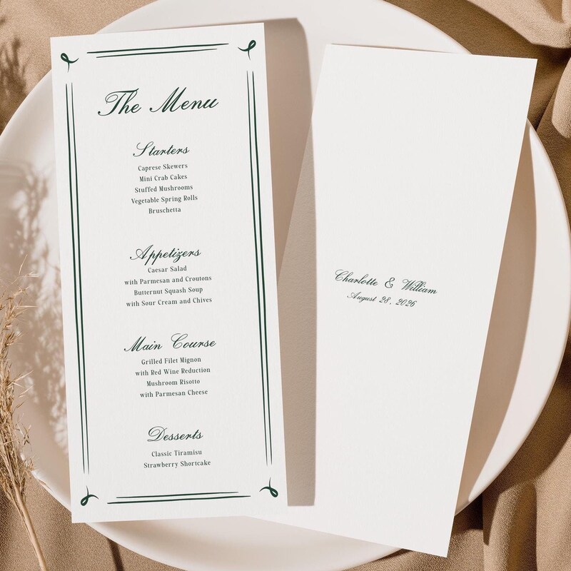 Vintage Wedding Menu Prints - Etsy