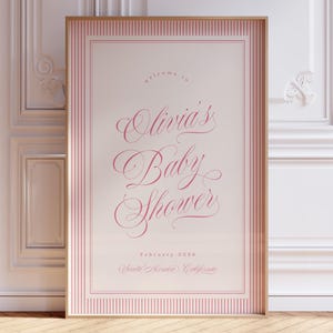 Baby Shower Welcome Sign Template, Modern Retro Baby Shower Signage ...
