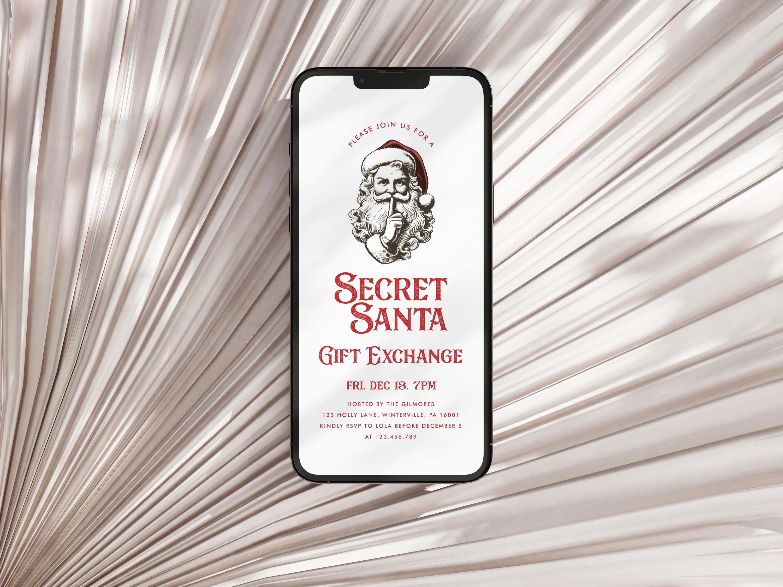 Secret Santa Reveal Card, Secret Santa Printable Gift Card, Secret ...