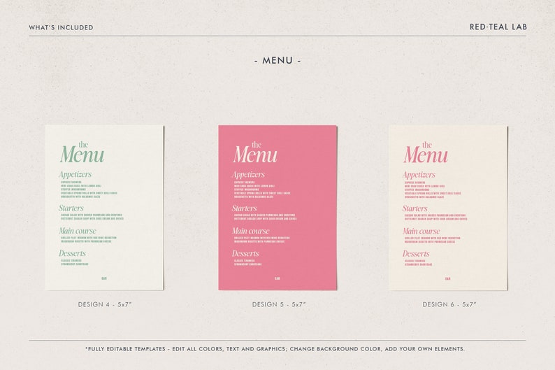 Modern Wedding Menu Template, Bold Wedding Menu, Colorful Menu, Fun ...