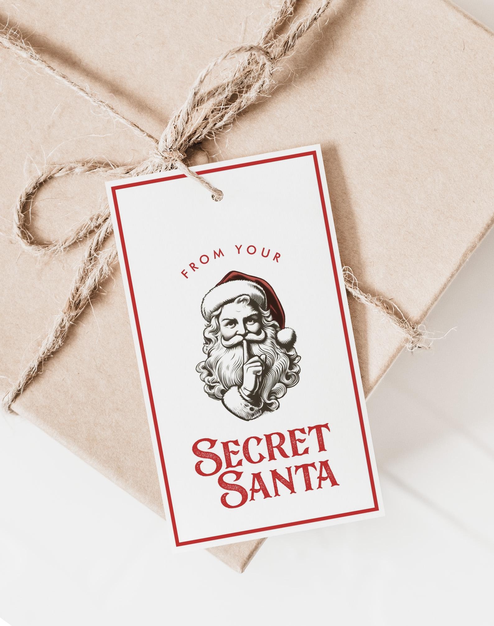 Secret Santa Gift Tag Printable, Secret Santa Gift Tag Template, Secret ...