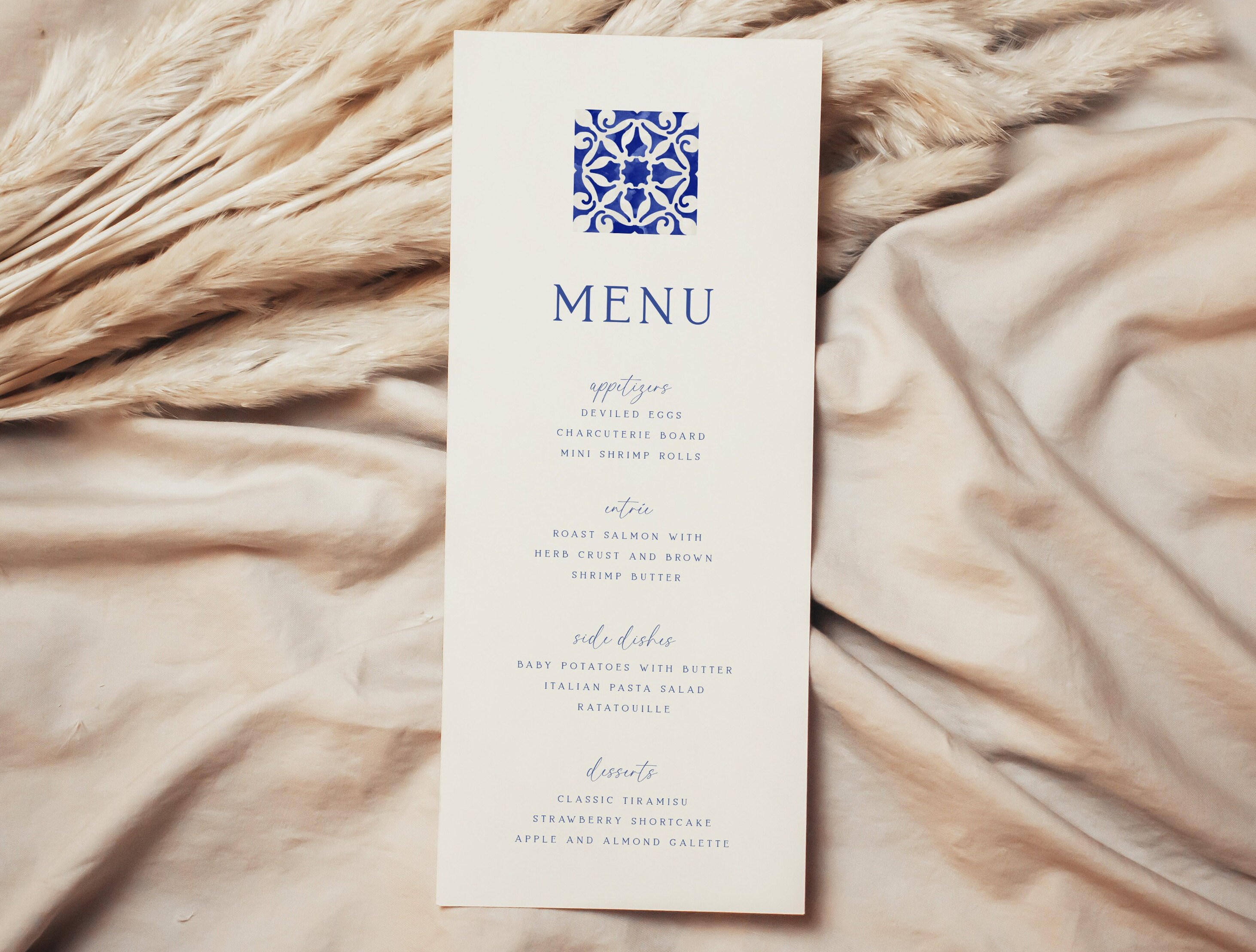 Mediterranean Bridal Shower Welcome Sign, Editable Blue Tile Welcome ...