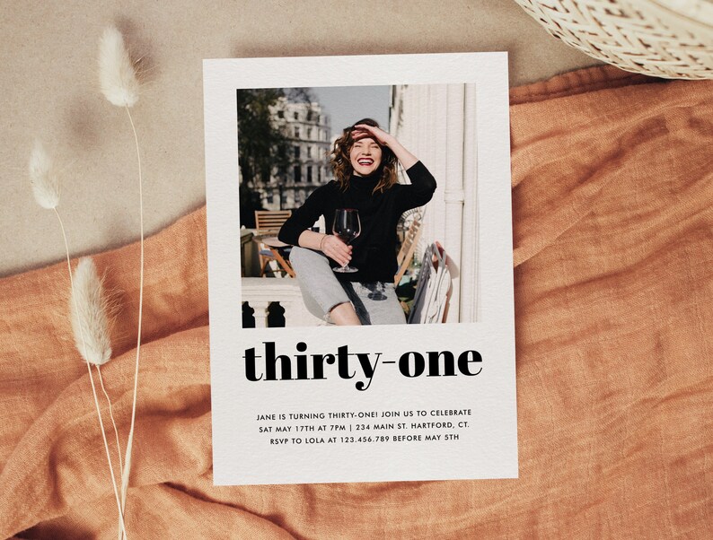31st Birthday Invitation Template, Editable 31st Birthday Digital ...