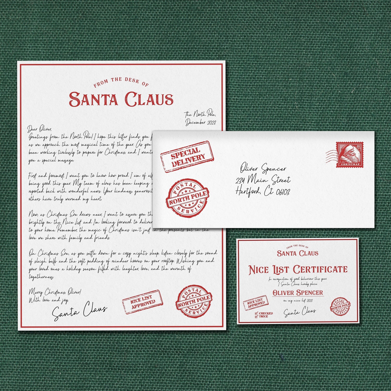 Personalized Letter From Santa Printable, Santa Letter, Certificate ...