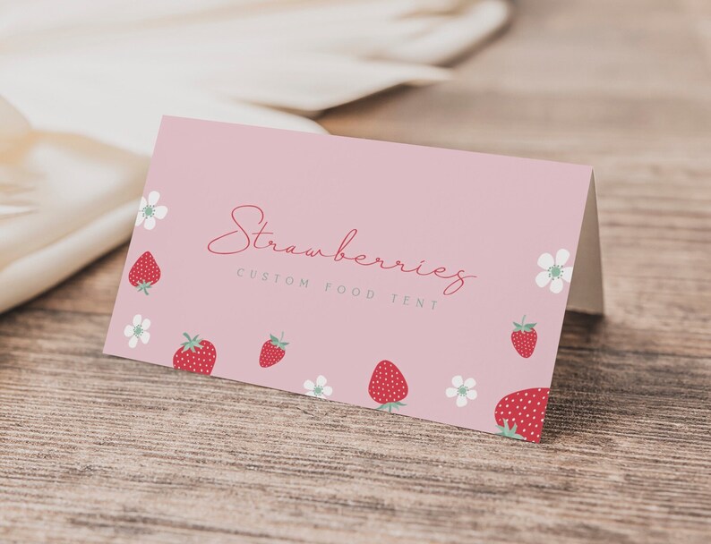 Strawberry Birthday Cupcake Toppers Editable Cupcake Topper Template ...
