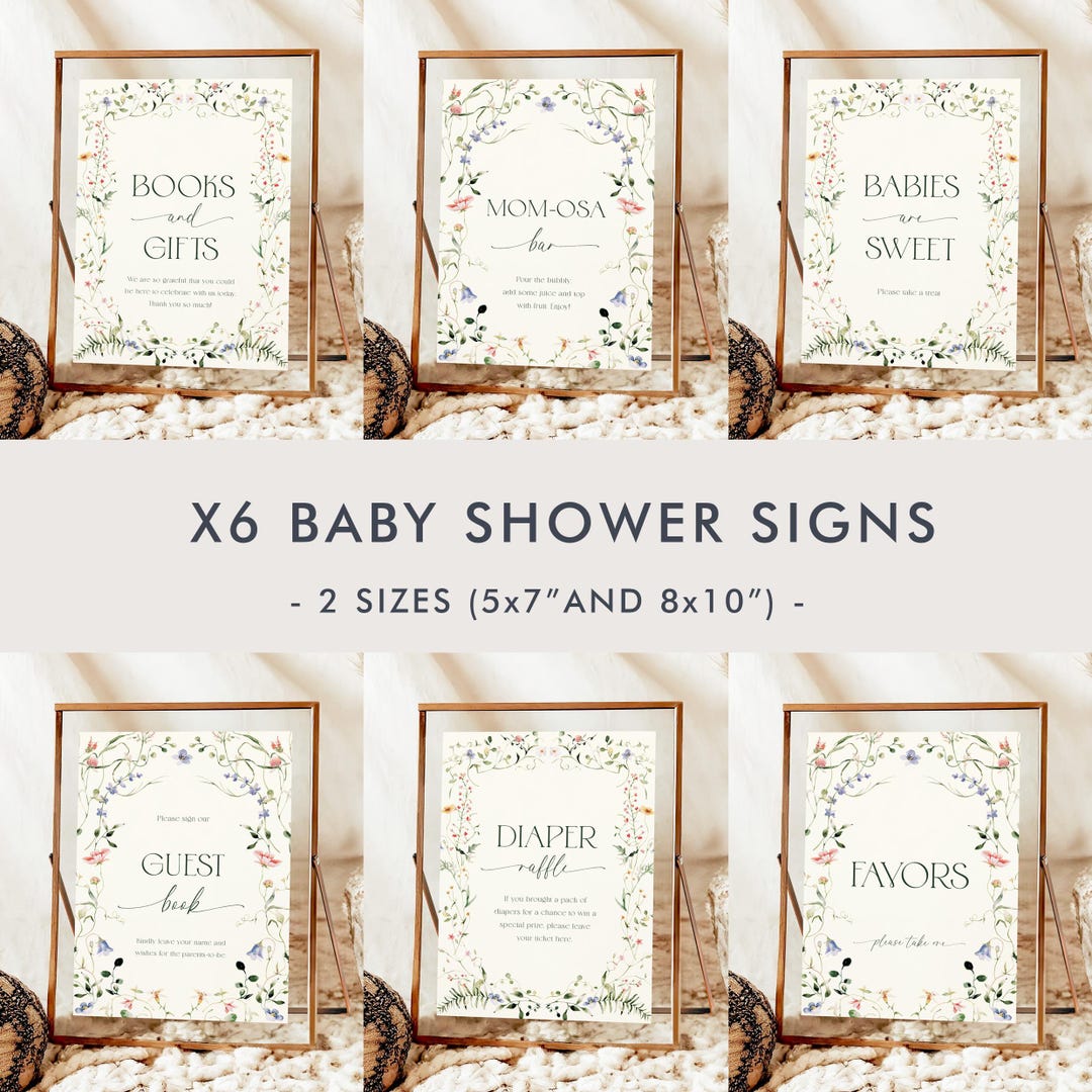 Baby Shower Sign Bundle Templates, Baby Shower Signage, Baby Shower ...