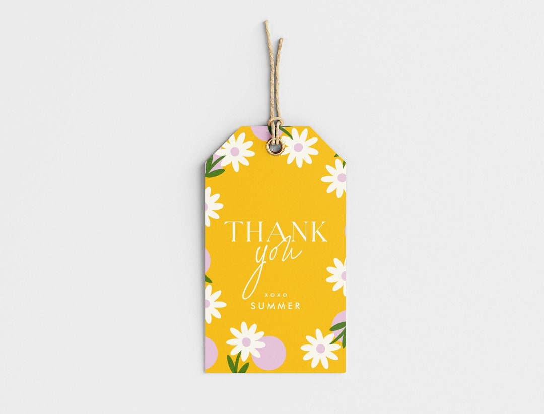 Daisy Gift Tag Template, Daisy Birthday Gift Tag, Daisy Thank You Tag ...