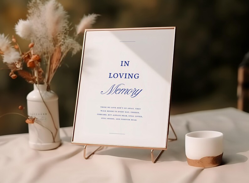 In Loving Memory Wedding Sign Template, in Loving Memory Sign ...