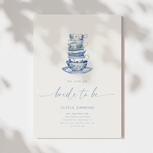 Tea With the Bride to Be Invitation Template, Bridal Tea Party ...